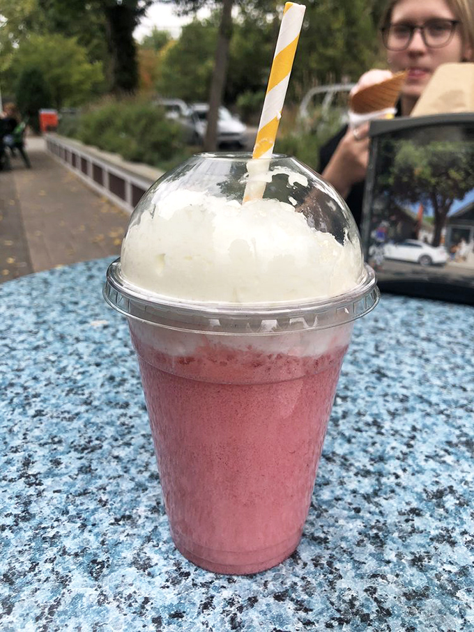 This isn't just a pink beverage with a dome of ice cream&mdash;it's a two-act play with an intermission of whipped delight.