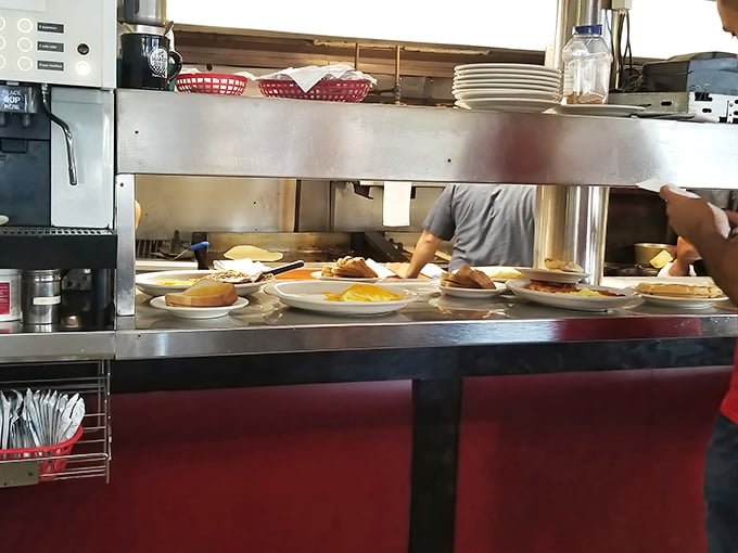 Behind the scenes magic: where hash browns achieve their legendary crispiness and eggs are transformed into masterpieces.