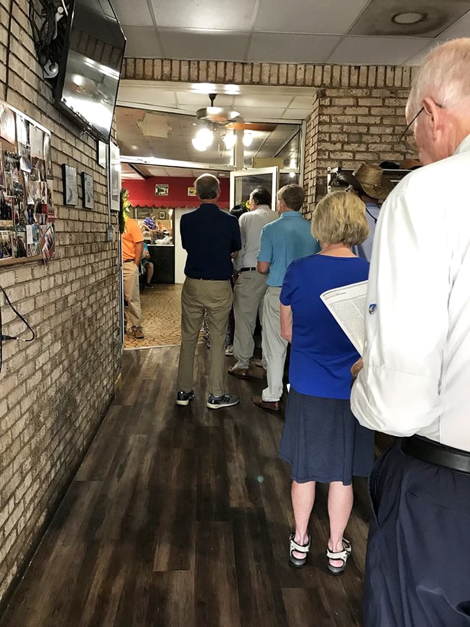 The line forms for a reason—these folks know the wait for Pam's home cooking is shorter than the regret of not having it.