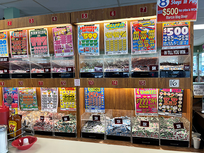 Even the scratch tickets have their dedicated space&mdash;because sometimes dessert is food for the soul and a lottery dream.