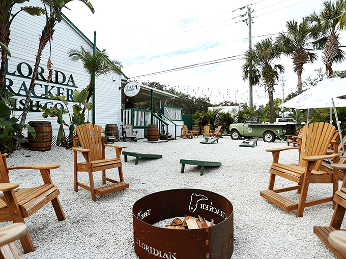 The outdoor seating area feels like a friend's backyard&mdash;if your friend happened to be a seafood genius with excellent taste in Adirondack chairs.