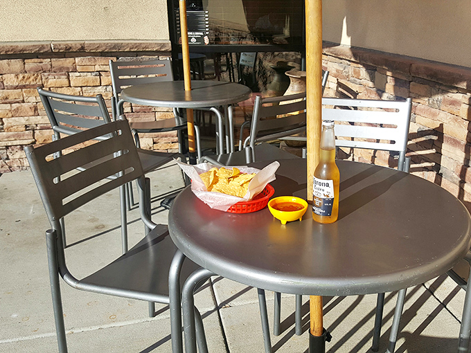 Outdoor seating where chips, salsa, and a cold Corona create the perfect trilogy for a Kentucky afternoon with Mexican flair.