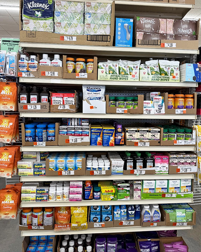 Medicine cabinet essentials at prices that don't add insult to injury &ndash; from Halls to Advil, remedies line up for whatever ails you.