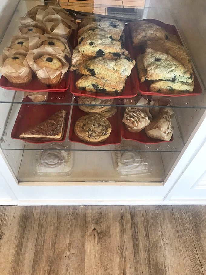 Pastry case that whispers "resistance is futile" to everyone who approaches &ndash; showcasing baked goods that would make your grandmother proud.