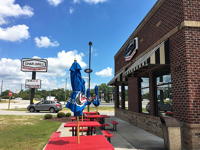 Simple pleasures done right at the Char-Grill. When a hamburger hasn't been deconstructed or reimagined, just perfected through consistency.