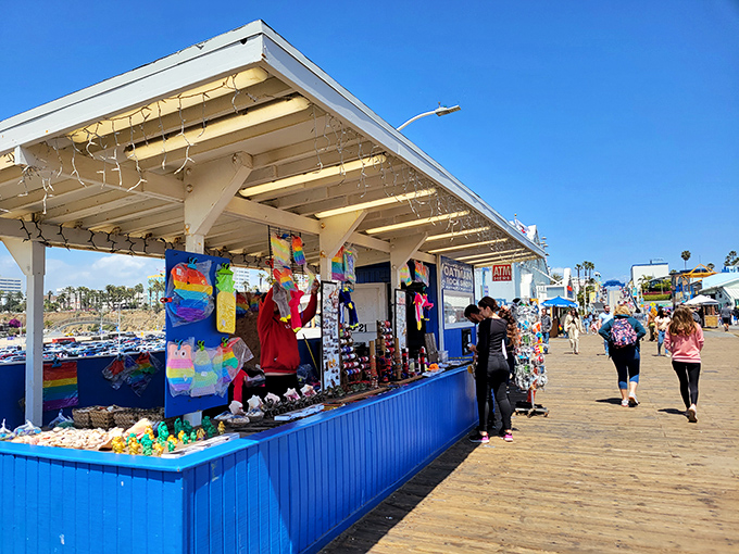 Souvenir shops on the pier operate on a simple philosophy: you haven't truly visited Santa Monica until you've bought a t-shirt to prove it.