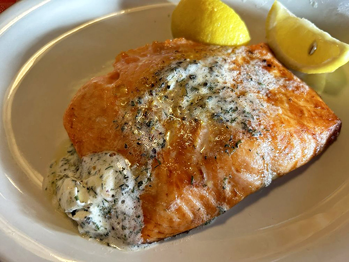 Even the salmon gets star treatment here, proving that seafood can shine in the heartland when handled with care.