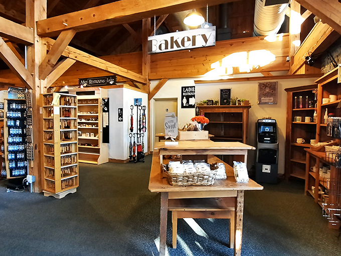 The country store corner offers souvenirs to remember your meal by – though your taste buds have already tattooed the memory forever.