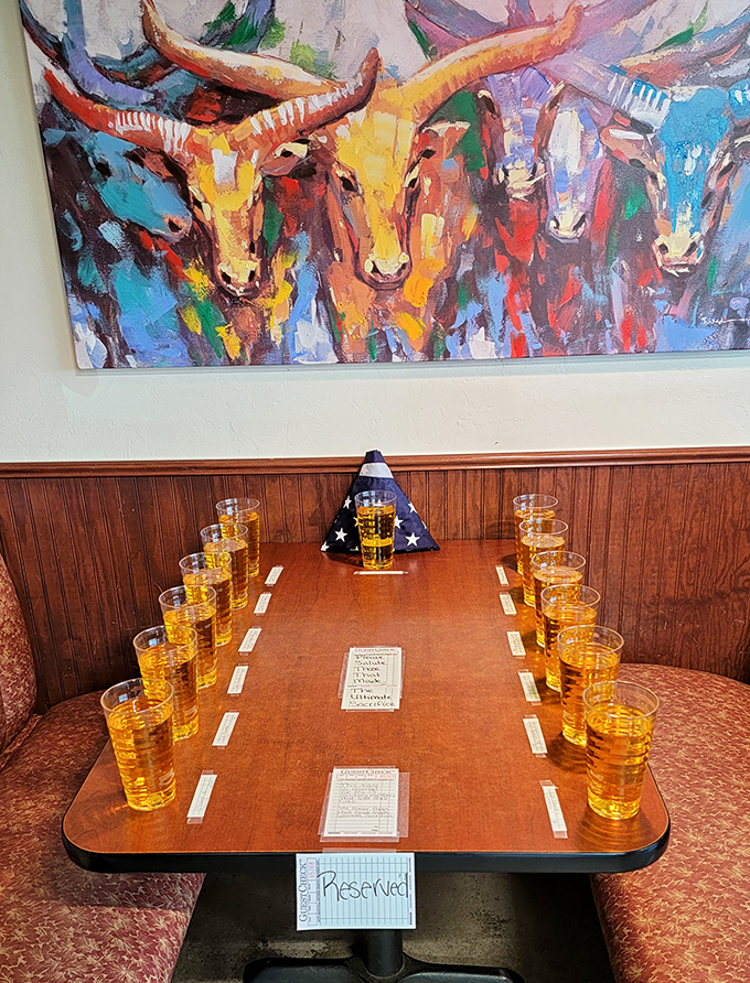 A table set for remembrance, honoring those who've served. Even in casual dining, Del Rancho finds space for what matters beyond the meal.