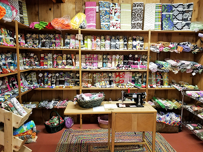 A quilter's paradise of patterns and possibilities. This fabric collection could dress a small army of crafters or one very ambitious grandmother with time on her hands.