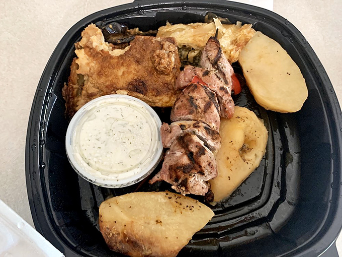 The sampler platter that solves all indecision problems. When Greek food FOMO strikes, this combination of greatest hits saves the day.