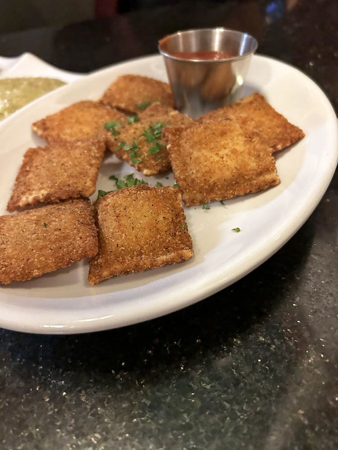 These toasted ravioli squares aren't just appetizers&mdash;they're little crispy pillows of joy that make waiting for your entr&eacute;e a pleasure, not a chore.