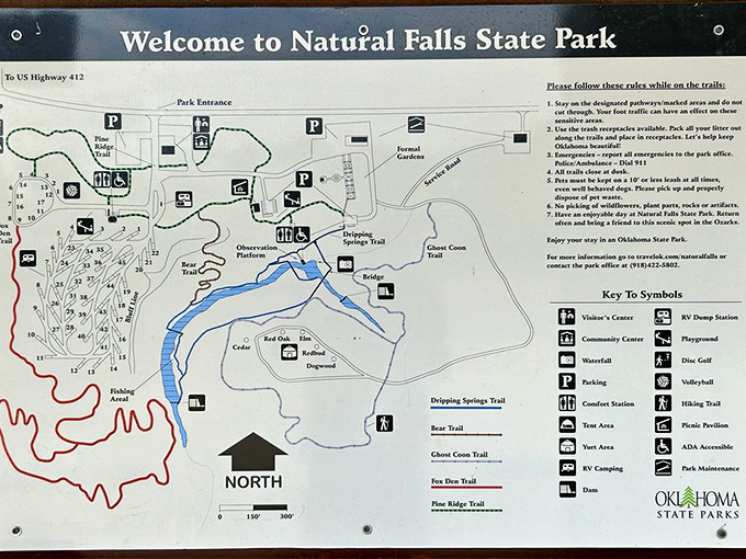The treasure map to Natural Falls' hidden gems &ndash; though unlike pirate maps, this one actually helps you find what you're looking for.