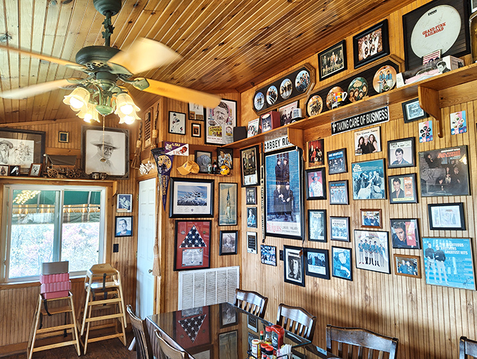 Every frame tells a story at Cliff House. This wall of memories makes you feel like you're dining among old friends.