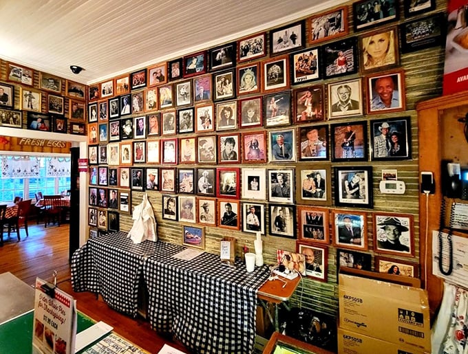 The Wall of Fame tells stories of musical legends who've made the pilgrimage to biscuit heaven, just like you.