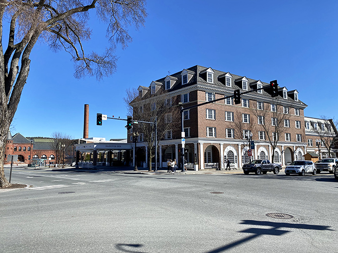 Wheelock Street showcases Hanover's architectural timeline in one glance. The brick buildings have witnessed more student drama than a Shakespeare festival.