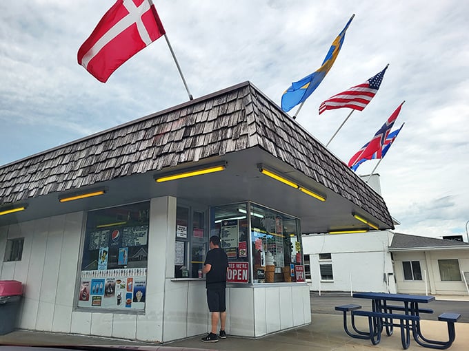 Whippy Dip flies Scandinavian flags as proudly as it serves soft-serve. This little ice cream stand has cooled more overheated antiquers than all of Decorah's ceiling fans combined.