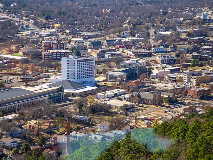 From above, Hot Springs reveals itself as that perfect blend of civilization and nature &ndash; like finding a gourmet restaurant in the middle of a forest.