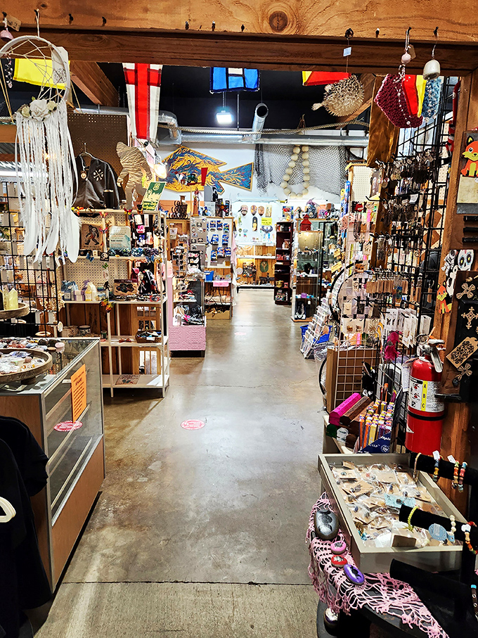 Pathways to discovery stretch before you, each turn promising new treasures. The antique mall equivalent of "just one more episode."