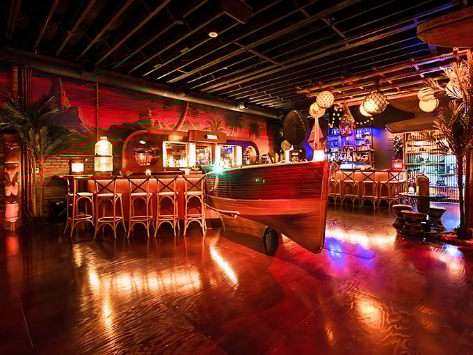 The Pacific Seas tiki bar isn't just a room&mdash;it's a portal to Polynesia complete with a boat-shaped bar that makes you wonder if you need a passport.