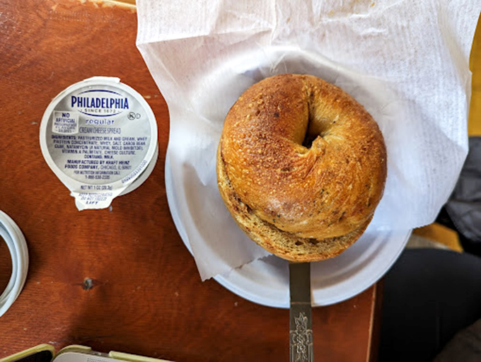 This isn't just any bagel&mdash;it's the circular foundation upon which breakfast empires are built. Philadelphia cream cheese knows it's in good company.