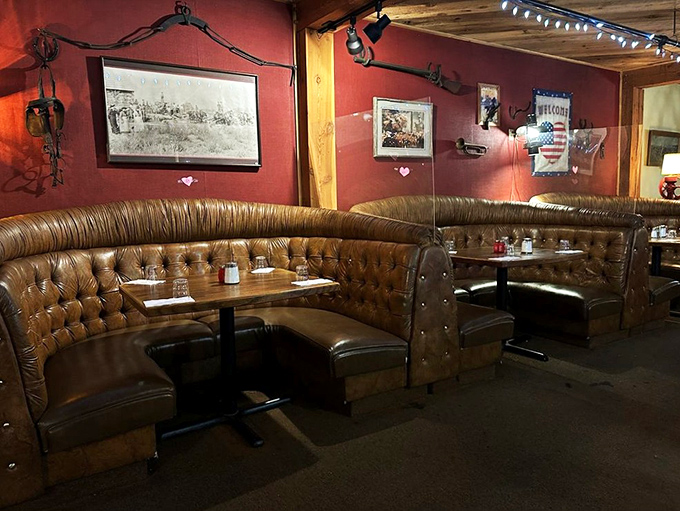These leather booths have witnessed countless celebrations, first dates, and food comas. If they could talk, they'd probably say "order the ribeye." 
