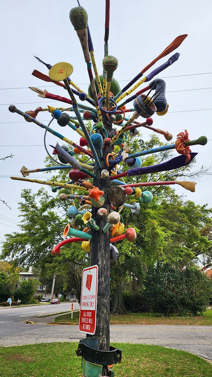 Alabama's most colorful "tree" doesn't need leaves! This bottle creation transforms everyday objects into an explosion of color and creativity.