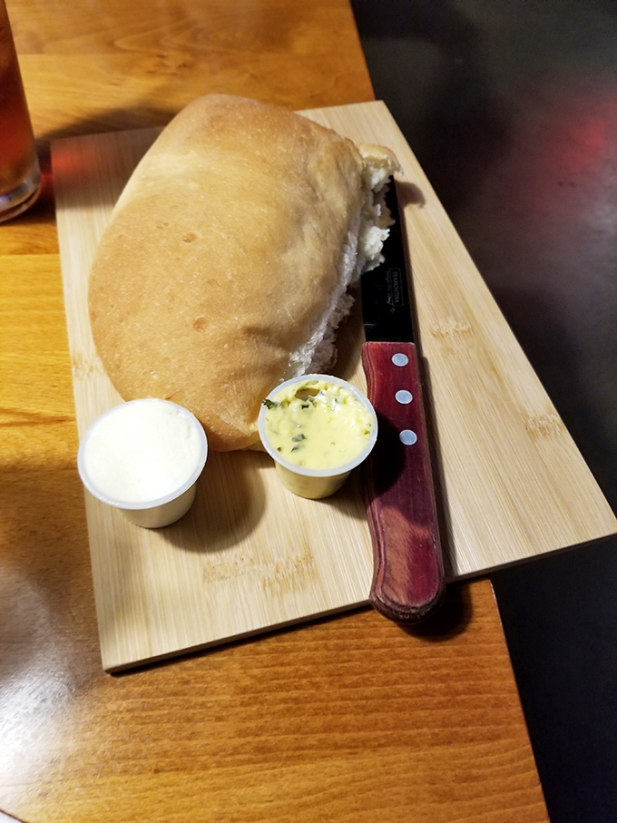 The bread service: simple, warm, and ready to soak up every precious drop of steak juice on your plate.