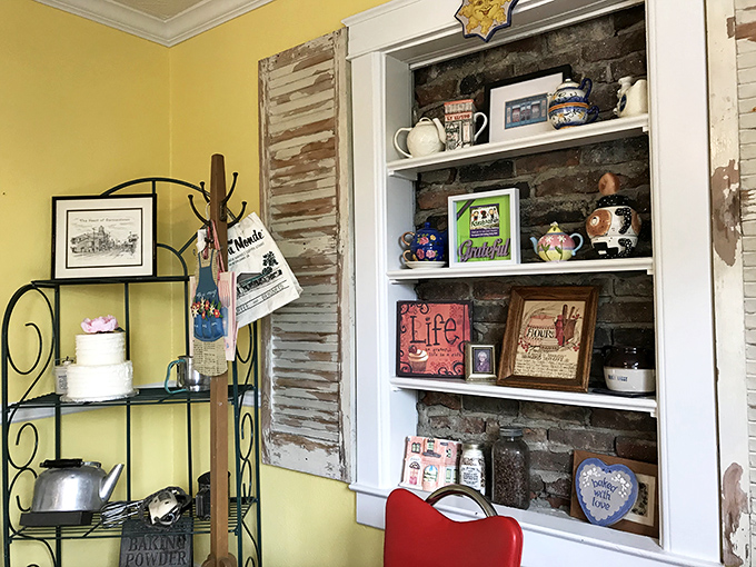 Whimsical décor and homey touches create Nord's distinctive charm. The shelves hold teapots and trinkets, but the real treasures are behind the counter.