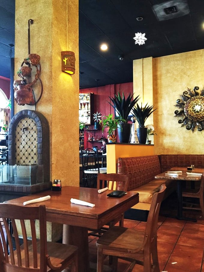 The bar area isn't just where drinks are made&mdash;it's command central for happiness distribution. Those star lanterns add just the right touch of magic. 