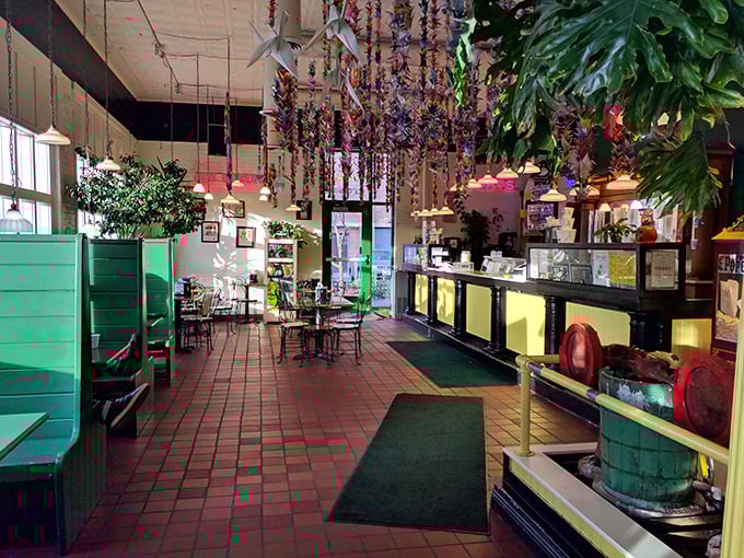 Candy jars lined up like sweet soldiers, ready to be drafted into your custom ice cream creation &ndash; resistance is futile. 