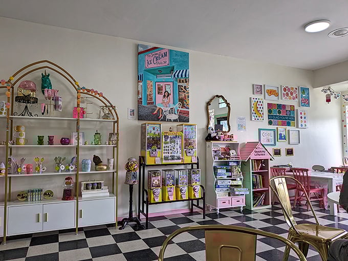 Not just shelves—a gallery of joy. Each corner of Mrs. Sprinkles is curated with the precision of a dessert museum.