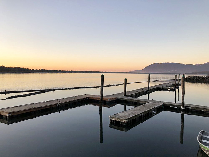 Tranquility defined. This peaceful marina view is the perfect backdrop for contemplating life's big questions&mdash;like "Should I order more crab?" 