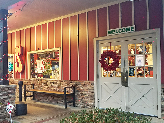 The entrance to Sister's doesn't just welcome you to a restaurant; it invites you into a community where holiday wreaths stay up because every meal feels like a celebration.