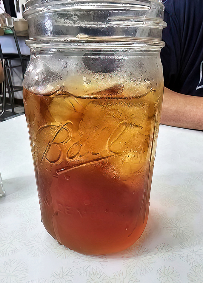 Sweet tea served in a Mason jar so authentically Southern it practically has an accent&mdash;condensation beading like morning dew on glass.