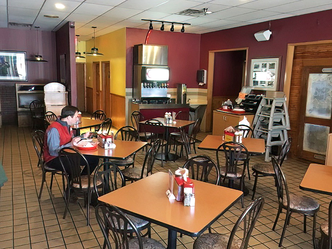 The calm before the flavor storm. Simple tables that have witnessed countless "oh my god" moments and sauce-stained grins.