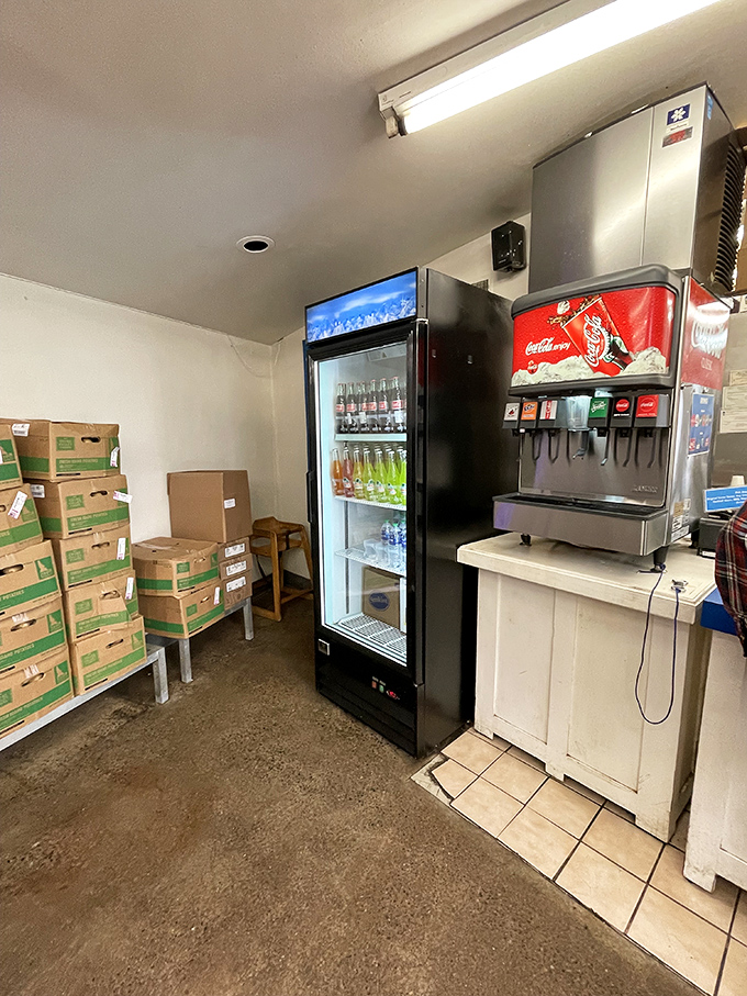 Behind the scenes where the magic happens. Boxes stacked like treasure chests, holding the day's fresh catch waiting to meet hot oil.