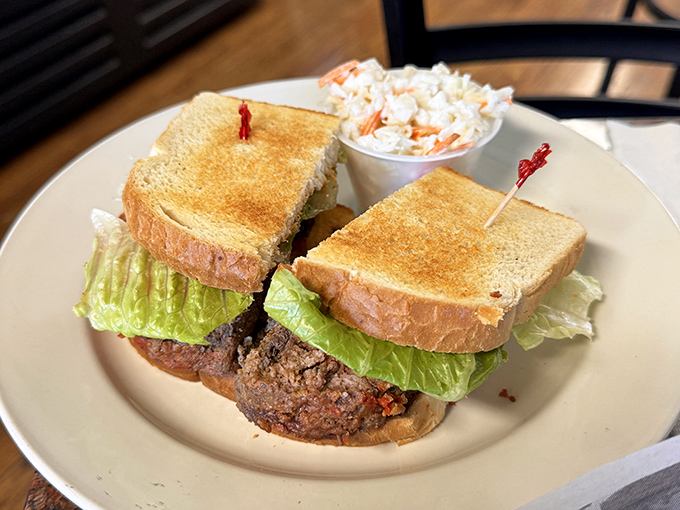 A meatloaf sandwich that makes all other sandwiches seem like they're not even trying. The kind of lunch that demands a nap afterward.