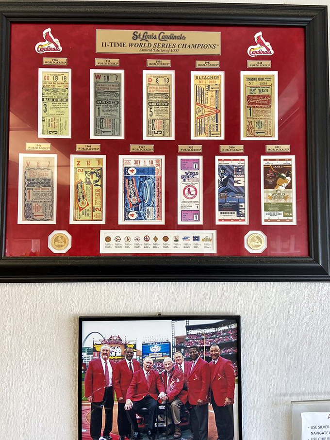 The Cardinals memorabilia on the walls reminds you that in St. Louis, baseball and burgers form the foundation of a properly balanced spiritual diet.