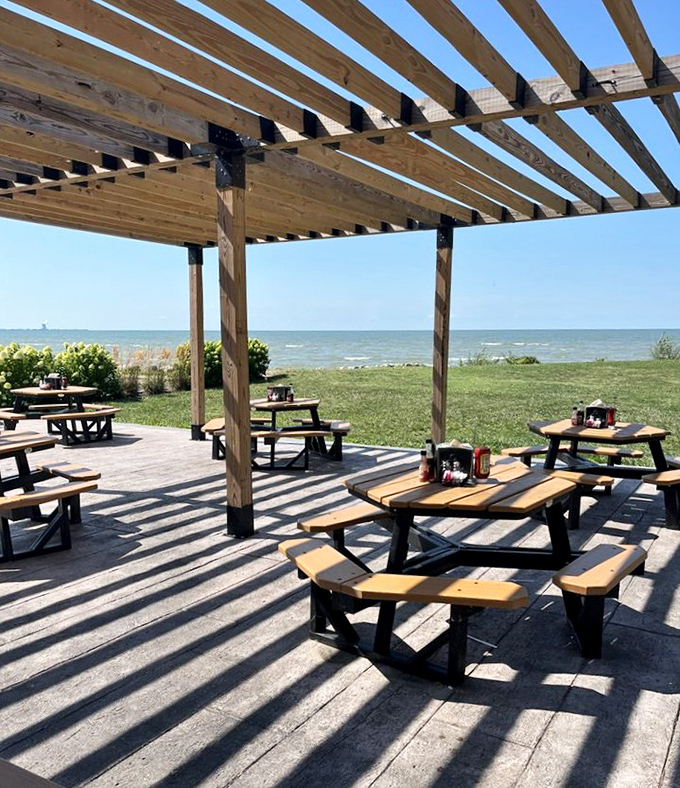 Lakeside dining that feeds your soul and your Instagram. Those picnic tables with a water view might be the best seats in all of Ohio.
