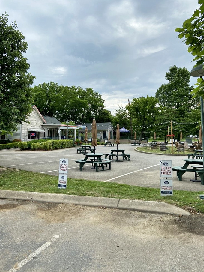 Outdoor seating where the Tennessee breeze serves as an invisible but essential ingredient in every perfect bite.
