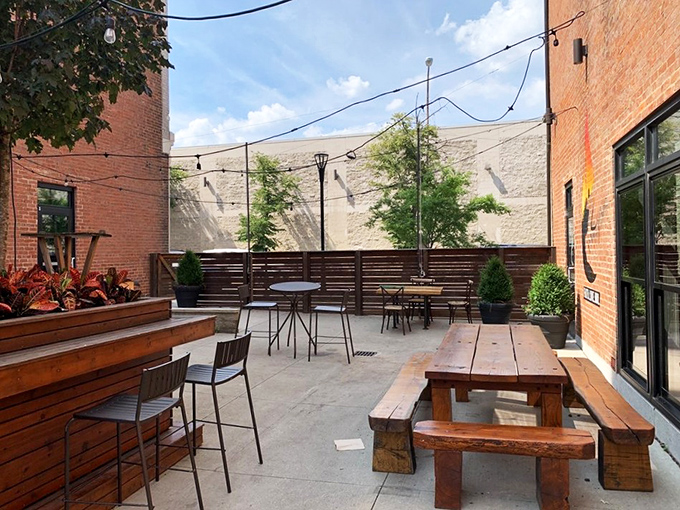 The outdoor patio offers a moment of reflection between bites, where you can contemplate the meaning of life and your next barbecue order.