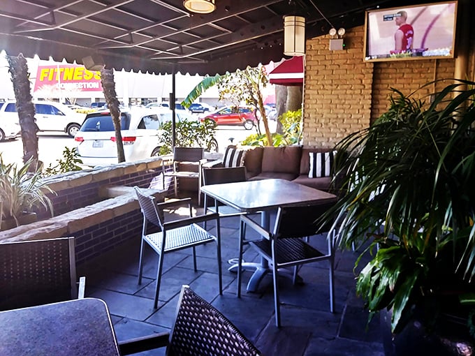 The patio offers a breath of fresh air and a front-row seat to Houston's perpetual motion&mdash;perfect for people-watching between bites.