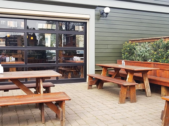 The patio&mdash;where fresh air meets fresh beer. These picnic tables have hosted countless "Prost!" toasts under Oregon skies. 