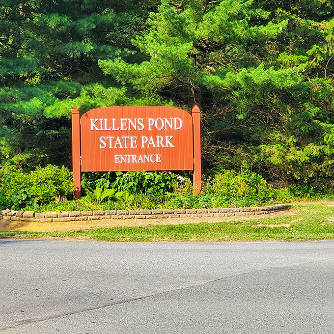 The entrance sign&mdash;Delaware's equivalent of "Open Sesame" for those seeking woodland magic.