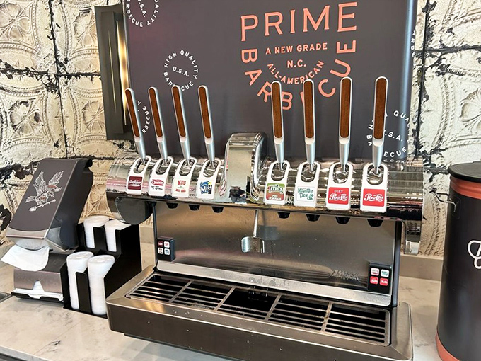Where the magic happens after the meat. These taps dispense liquid refreshment that's earned after conquering a plate of Prime's finest.