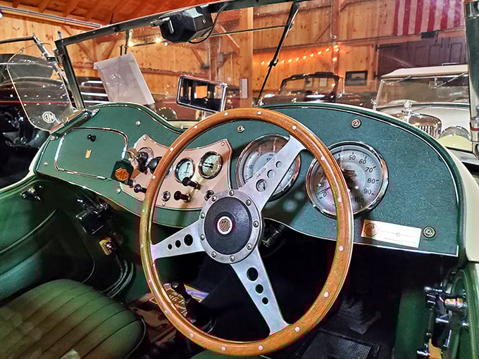 Behind this wooden steering wheel, drivers once navigated without GPS or power assist&mdash;just three pedals, a stick, and mechanical connection to the road.