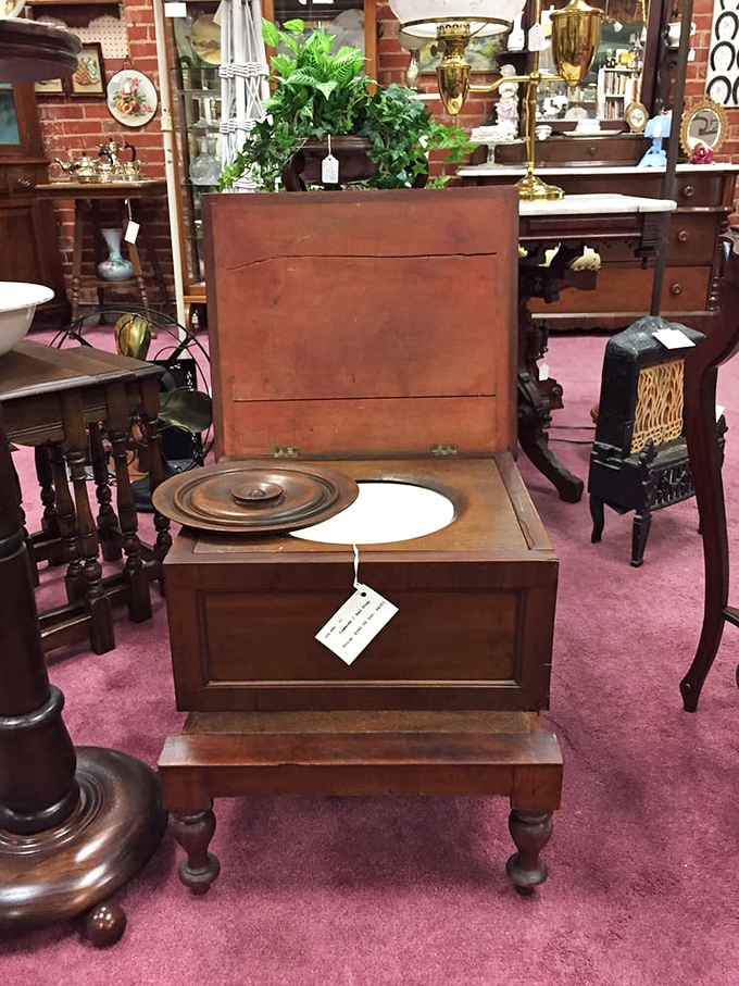 That isn't just an antique step stool; it's someone's innovation for reaching high shelves long before you could order a plastic version with two-day shipping.