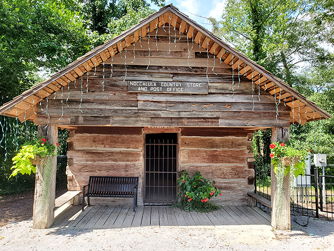 The Noccalula Country Store and Post Office stands as a wooden time capsule, reminding us how folks once gathered for gossip and groceries.