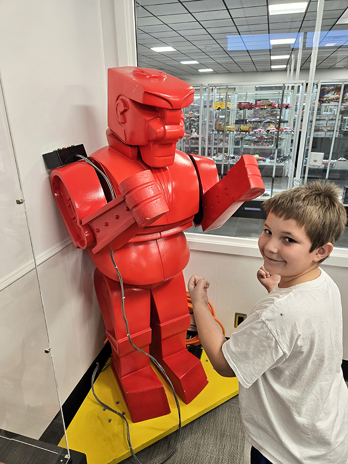 Even the youngest visitors find magic in the museum's interactive displays. This vintage robot toy bridges the generation gap between today's tech and yesterday's imagination.